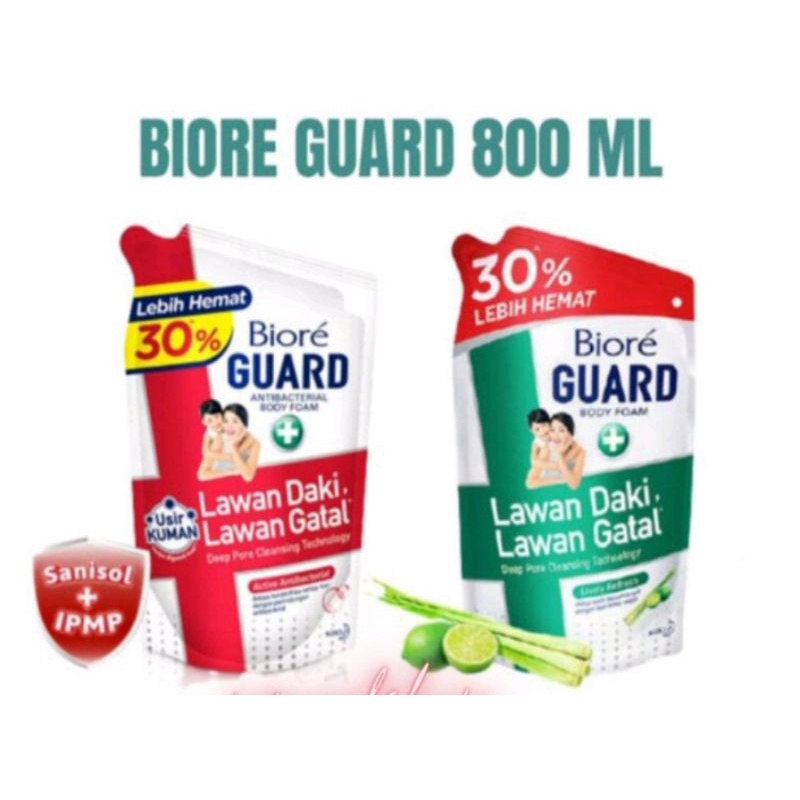 Jual Biore Guard Body Foam Sabun Mandi Reffil 800ML | Shopee Indonesia