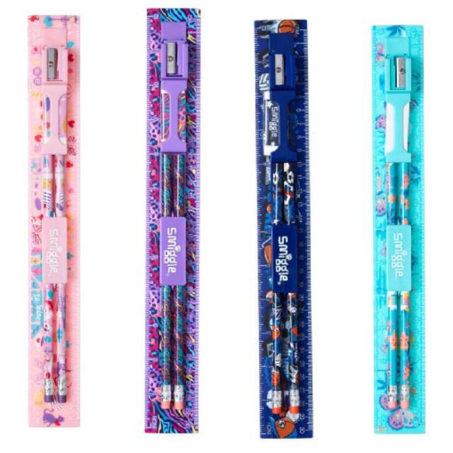 Jual Smiggle Explore Ruler Combo Penggaris Penghapus Peraut Pensil ...