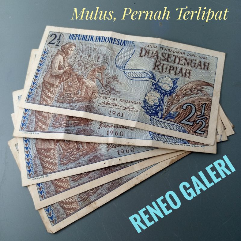 Jual VF+ Asli 2½ Rupiah Tahun 1960 1961 Seri Sandang Pangan Uang Kuno 2 ...
