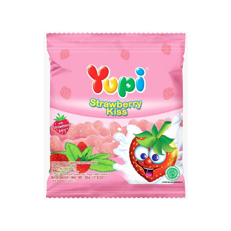 Jual Yupi Strawberry Kiss 45 gram | Shopee Indonesia