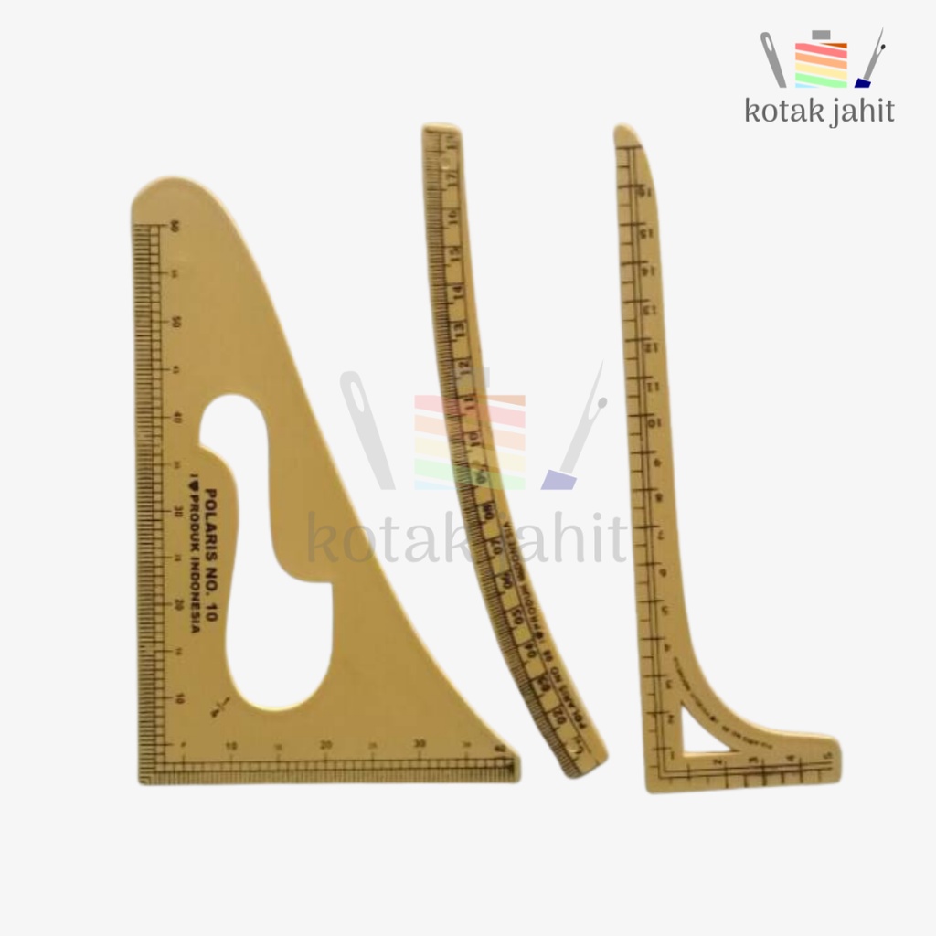 Jual Penggaris pola jahit baju ukuran mini kecil merk polaris no 8, 9 ...