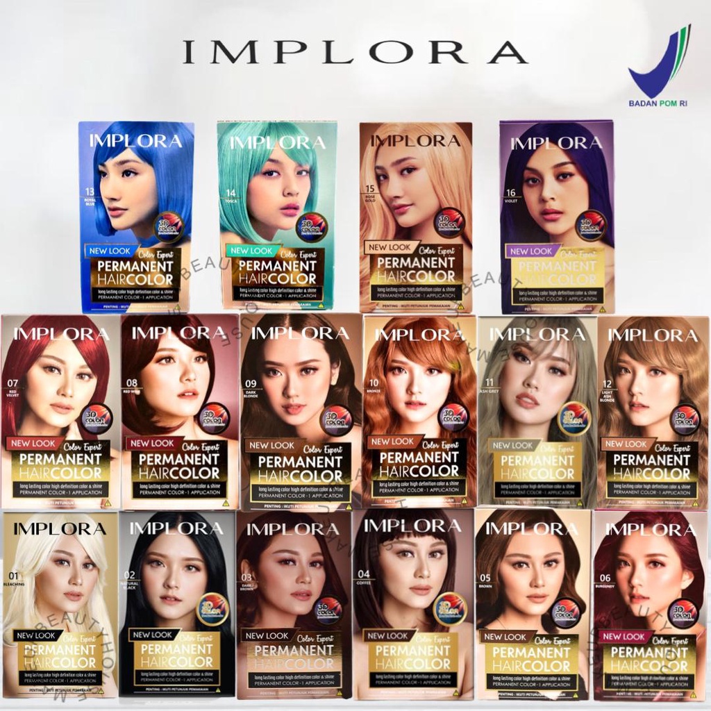 Jual IMPLORA New Look Permanent Hair Color | Shopee Indonesia
