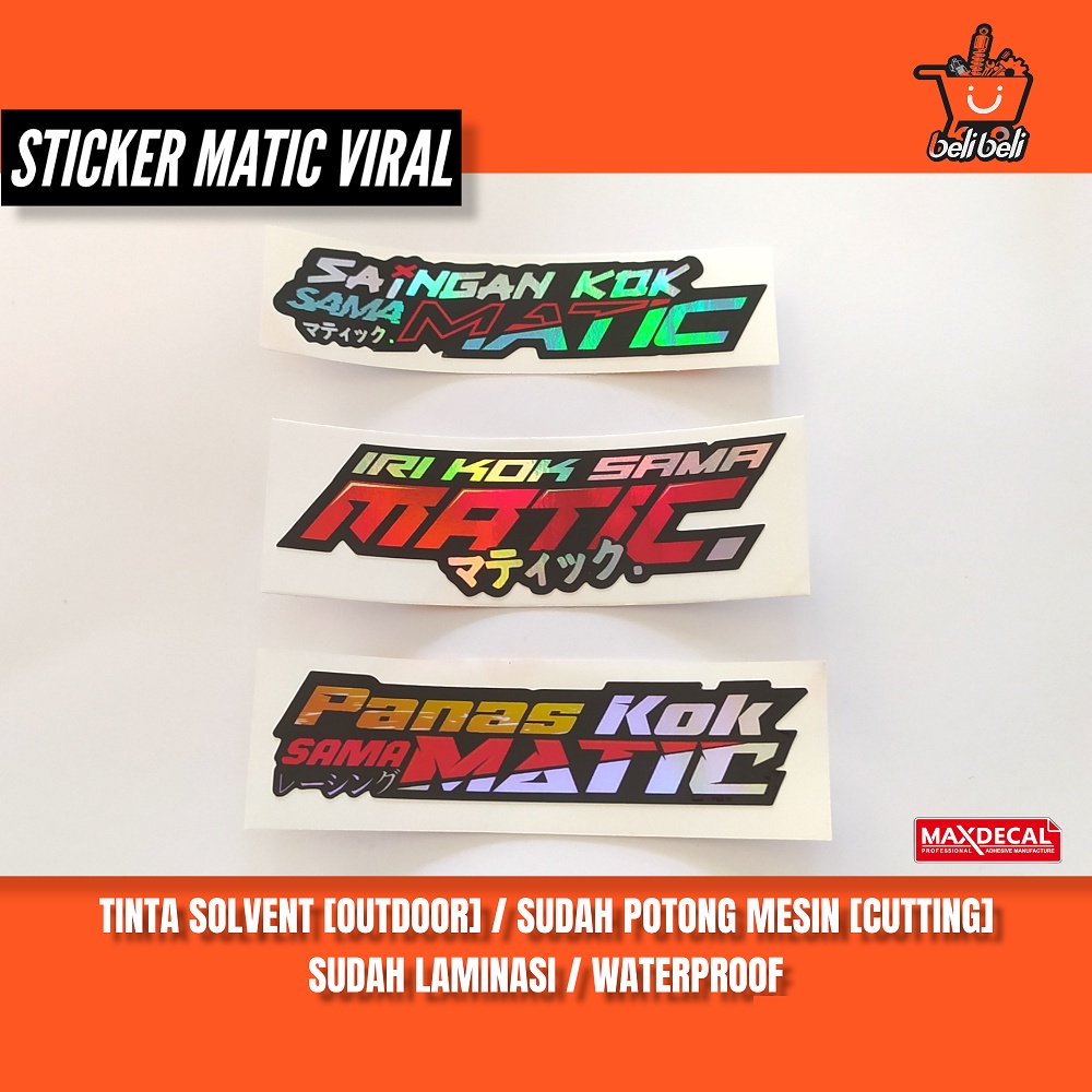 Jual stiker panas kok sama matic / stiker matic / stiker viral / stiker ...