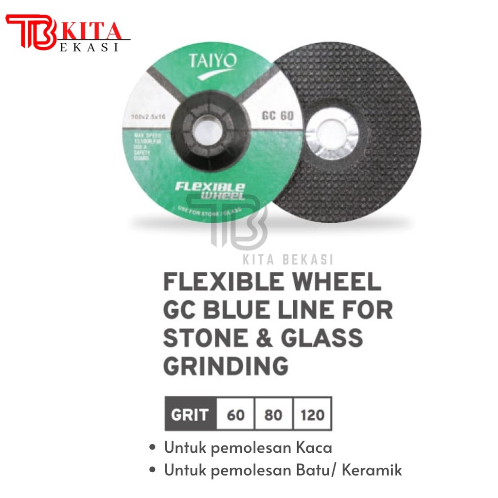Jual TAIYO GC 60 / 80 / 120 FLEXIBLE WHEEL- MATA GERINDA POLES KACA ...