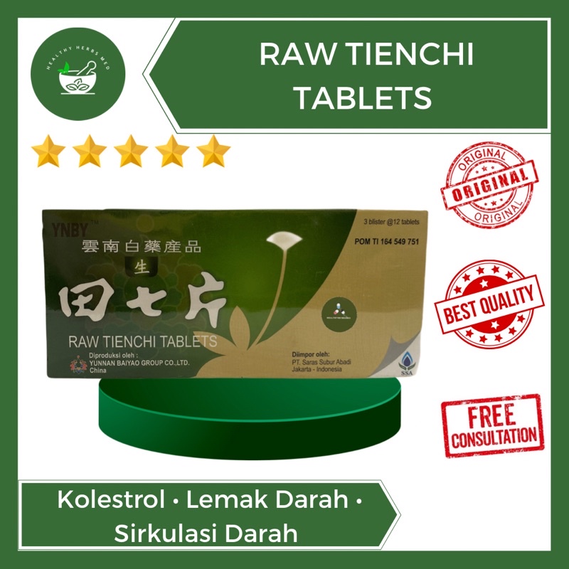 Jual Obat Kolestrol Lemak Darah Sirkulasi Darah Raw Tienchi Tablets ...