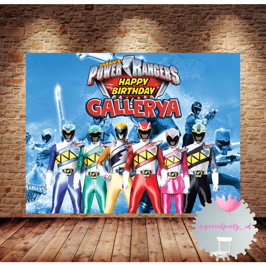Jual Custom Backdrop Banner Spanduk Happy Birthday Power Rangers Dino ...