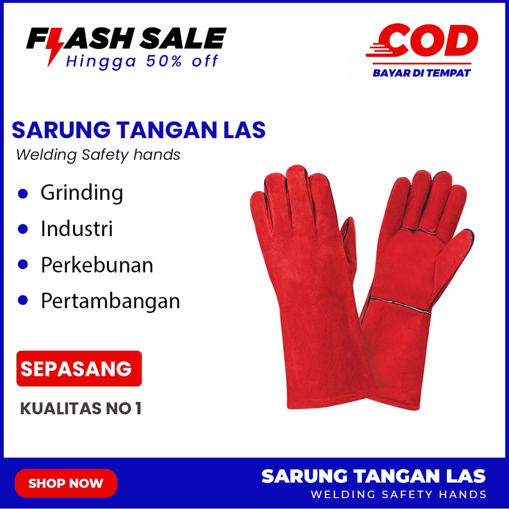 Jual SARUNG TANGAN LAS LISTRIK ANTI PANAS SARUNG ARGON KULIT SAFETI ...