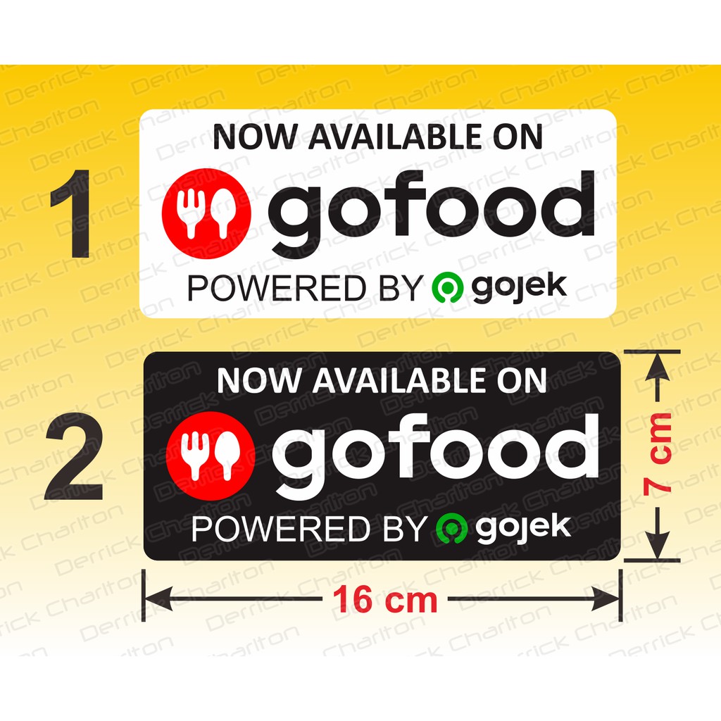 Jual Stiker Go FooD Vinyl 2 pcs Sticker Label Tahan Air Gofood 16 x 7 ...