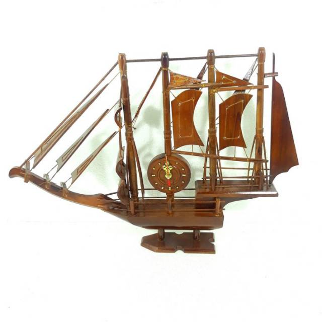 Jual Jual Jam Duduk Miniatur Kapal Perahu Layar Kayu Jati | Shopee ...
