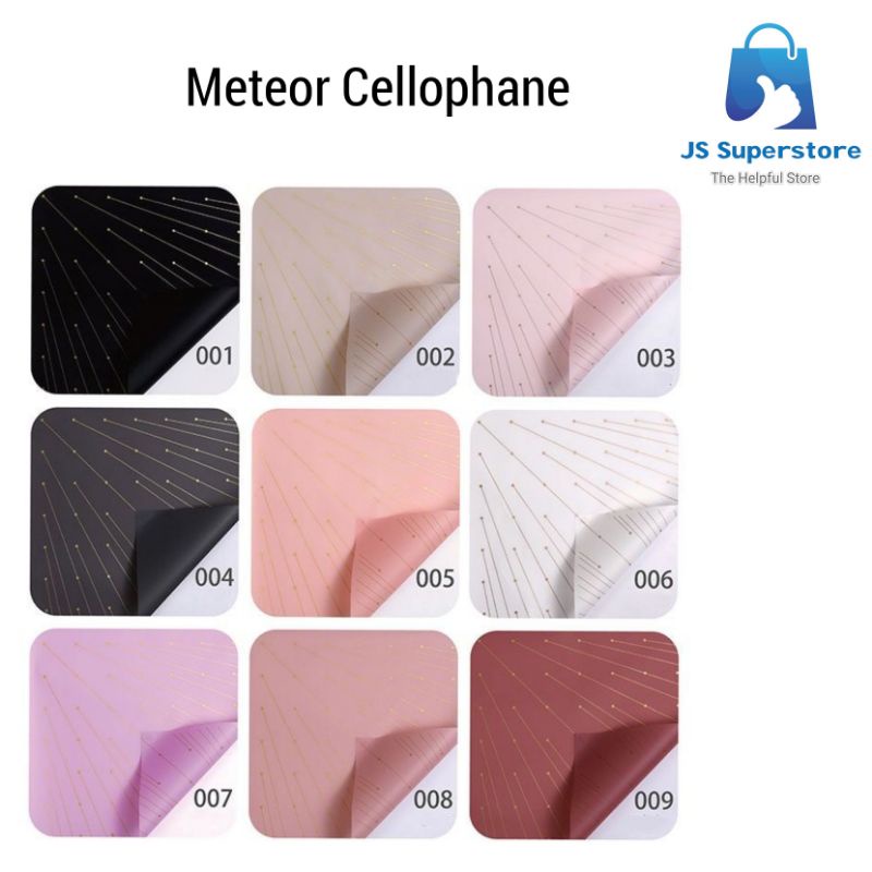 Jual [20 LEMBAR] FLOWER WRAPPING PAPER Meteor Cellophane Kertas ...
