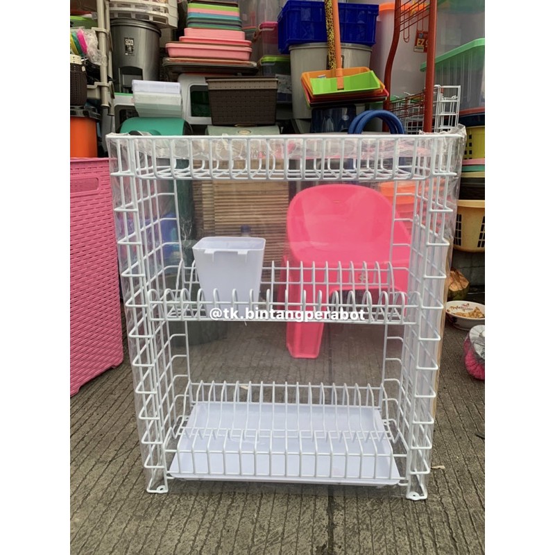 Jual MODELLINE - Rak Piring Gelas Susun 3 + Tempat Sendok + Nampan( B ...