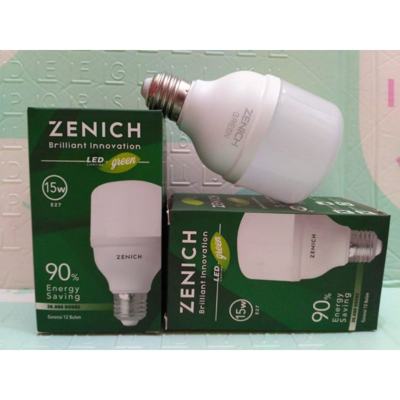 Jual LAMPU LED ZENICH 15 WATT GARANSI 1 TAHUN, NYALA PUTIH, SNI ...