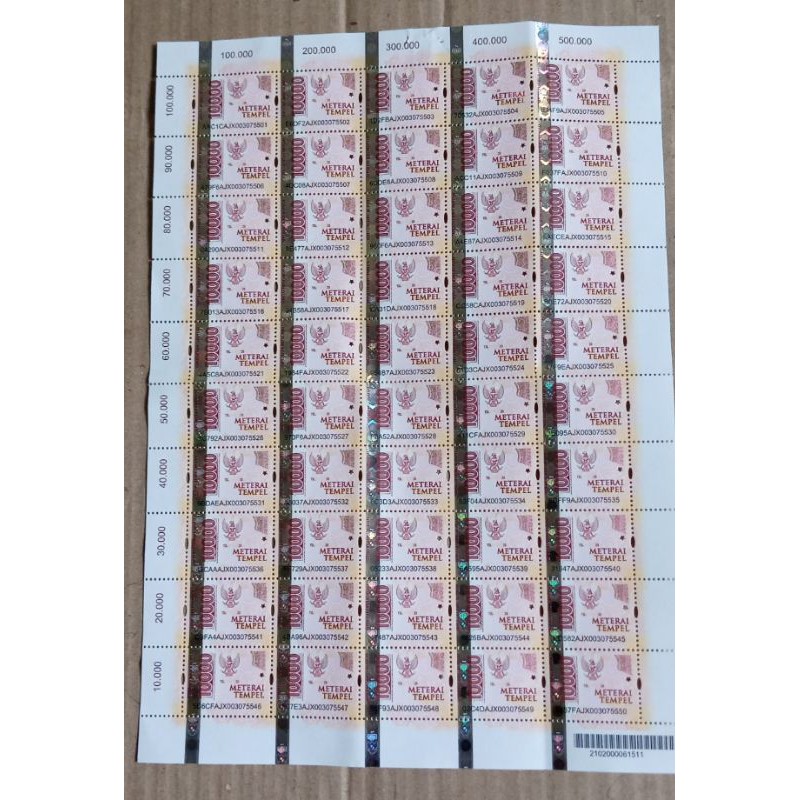 Jual Meterai materai matrei 10000 baru edisi 2021 asli Pos Indonesia ...