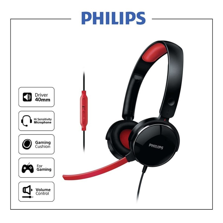 Jual Philips Gaming Headphone with Mic SHG 7210 Earphone Headset ...