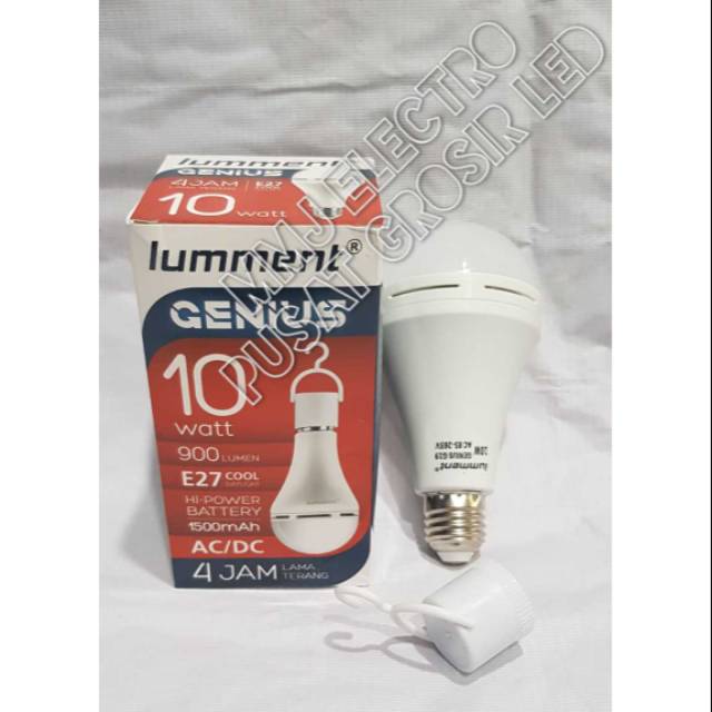 Jual Lampu Led Lumment Genius 10 watt / Lampu Baterai / Lampu Emergency ...