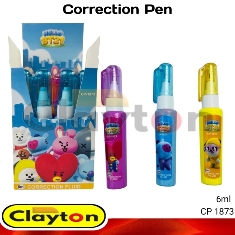 Jual Tip Ex / Correction Pen Fluid / Tip Ex Pen Cair BT21 / Tip Ex ...