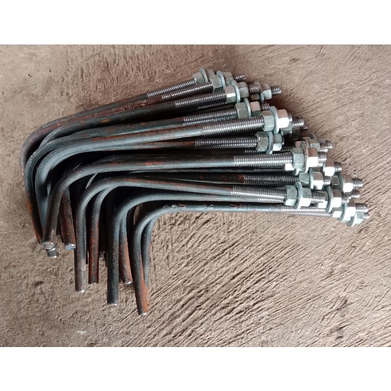 Jual angkur L m19 x 50cm x 10cm st37 (beton) 2mur + 1ring plat | Shopee ...