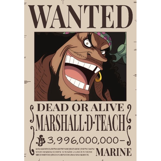 Jual Poster Bounty One Piece SIZE A4+ Poster Wanted One Piece Poster ...