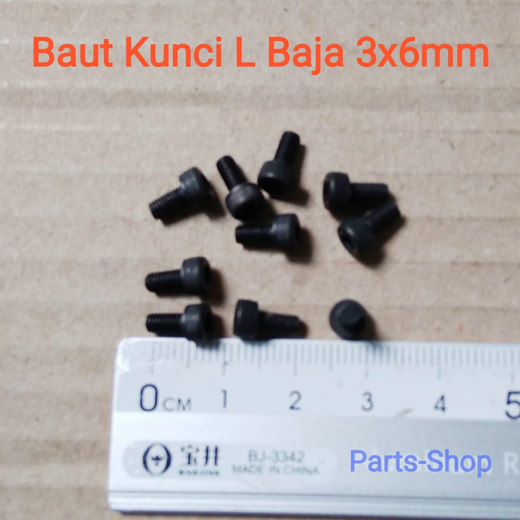 Jual 10pcs Baut M3 6mm Baud Kunci L 2.5mm 3x6mm Baja Hitam Socket Cap ...