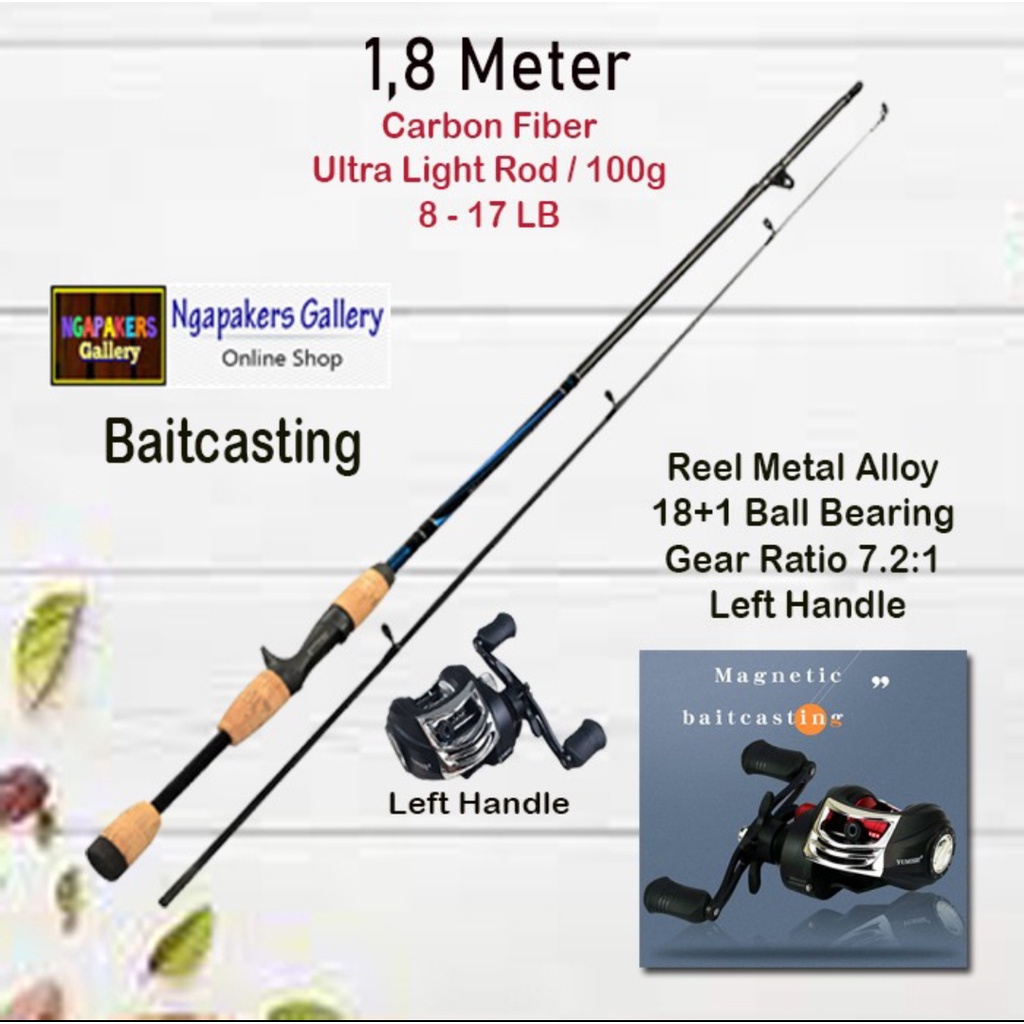 Jual Set Joran Pancing Baitcasting dan Spinning Carbon Fiber 2 Segments ...