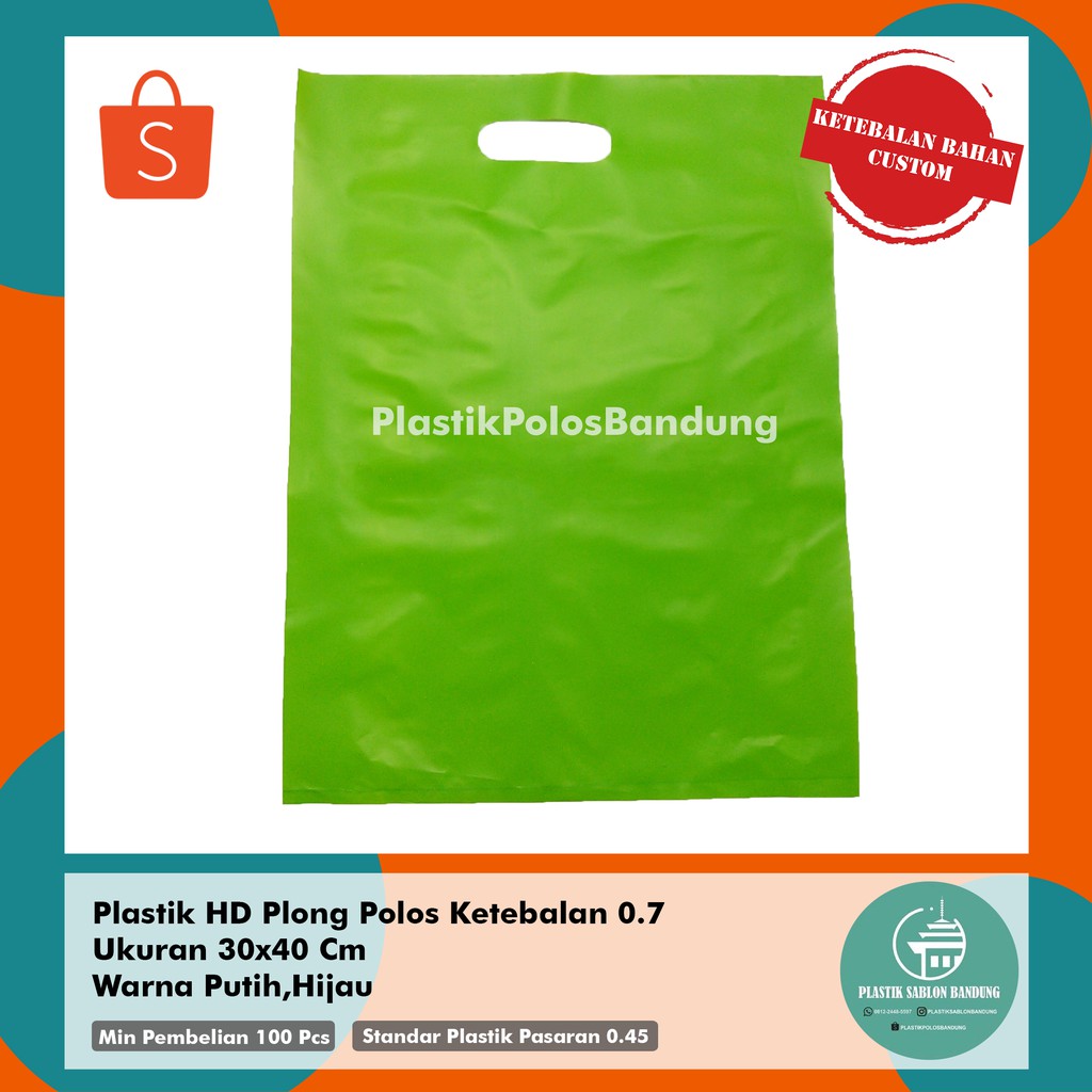 Jual Plastik Hd Plong 0.7 Hijau 30x40cm (harga per 1pack isi 100pcs ...
