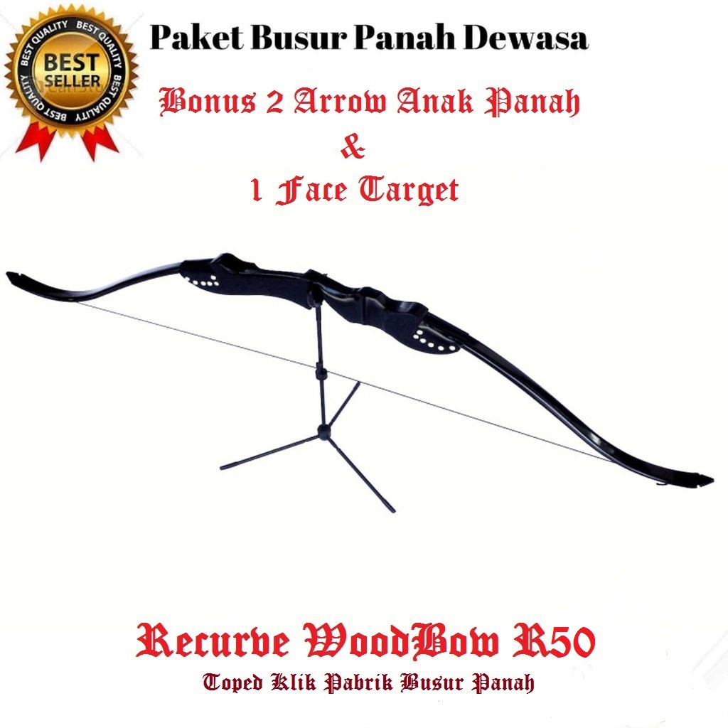 Jual PRODUKSI SENDIRI..!! Busur Panah Recurve R50 WoodBow R50 GARANSI ...