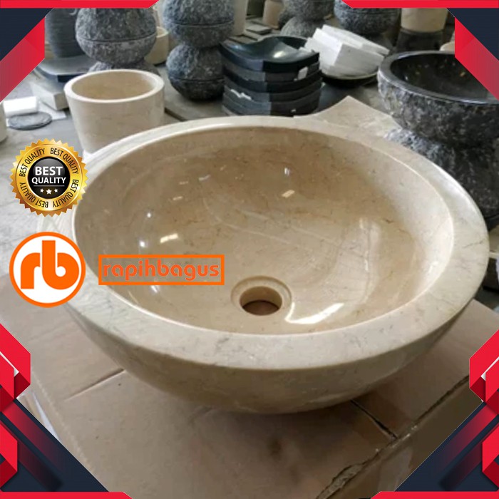 Jual wastafel batu marmer halus kilap luar dalam ukuran 35cm bathroom ...