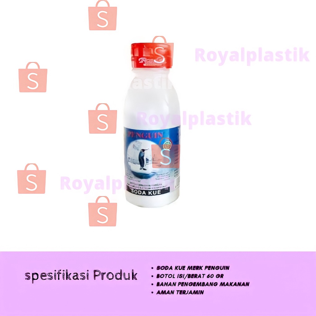 Jual Soda Kue Penguin Bubuk Botol 60 gr Pengembang Makanan Pengembang ...
