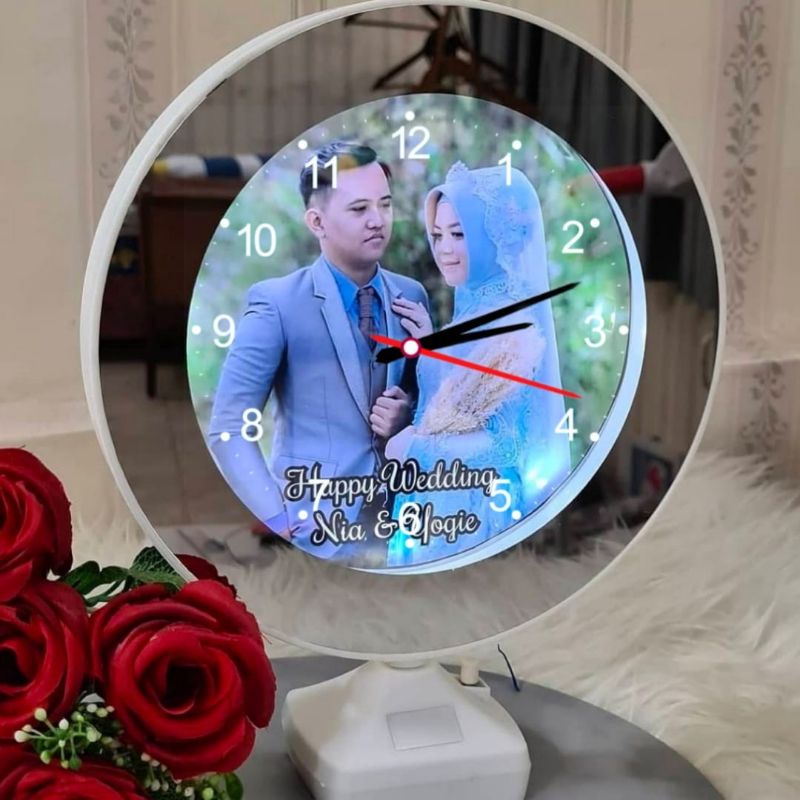 Jual SEHARI JADI jam meja Cermin mirror kaca magic ajaib frame foto ...