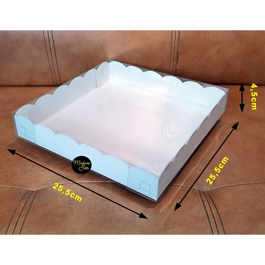 Jual BOX MIKA PUTIH - DUS KUE - KOTAK - KARDUS 25x25x4.5 (ISI : 10 PCS ...
