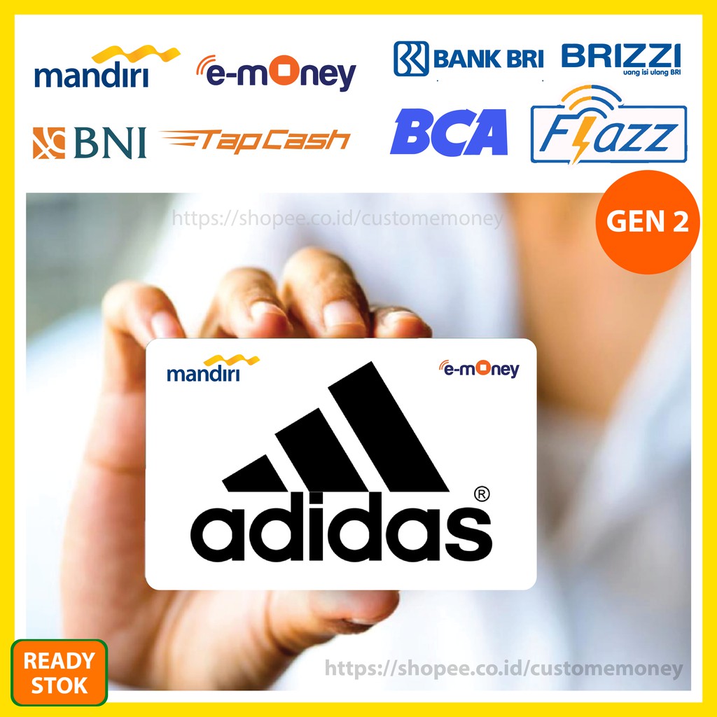 Jual KARTU EMONEY LOGO ADIDAS KUMPULAN 69 ETOLL E-MONEY MANDIRI FLAZZ ...