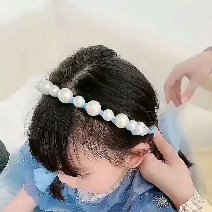 Jual Bandana Mutiara Pita Tulle Panjang Bisa diikat Gaya Bando Anak ...