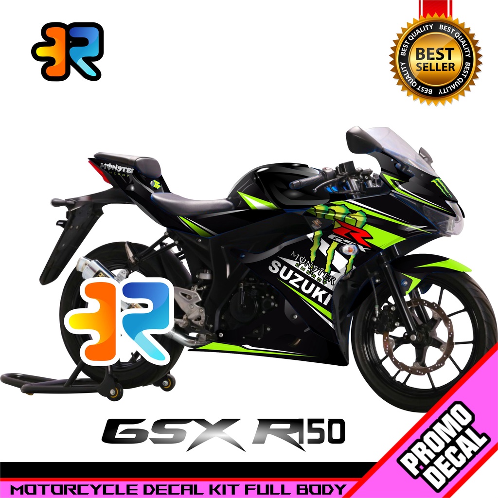 Jual Decal Motor GSX R150 Desain Monster Energy Sticker Decal Full Body ...
