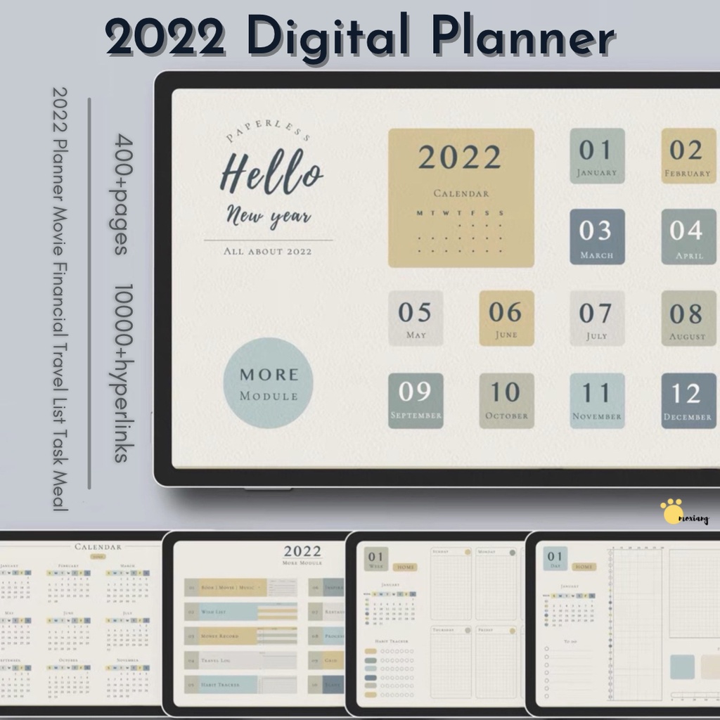 Jual 2022 Digital Planner All about 2022 Journal Planner Yearly Monthly ...