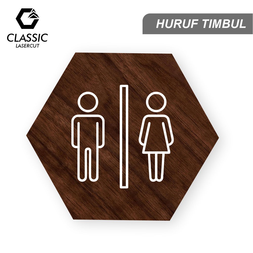 Jual Sign Board Toilet Kayu Huruf Timbul Akrilik / Signage Wooden ...