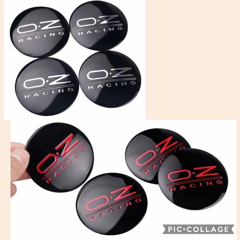 Jual sticker dop OZ racing isi 4 pc warna dasar hitam almunium stiker ...