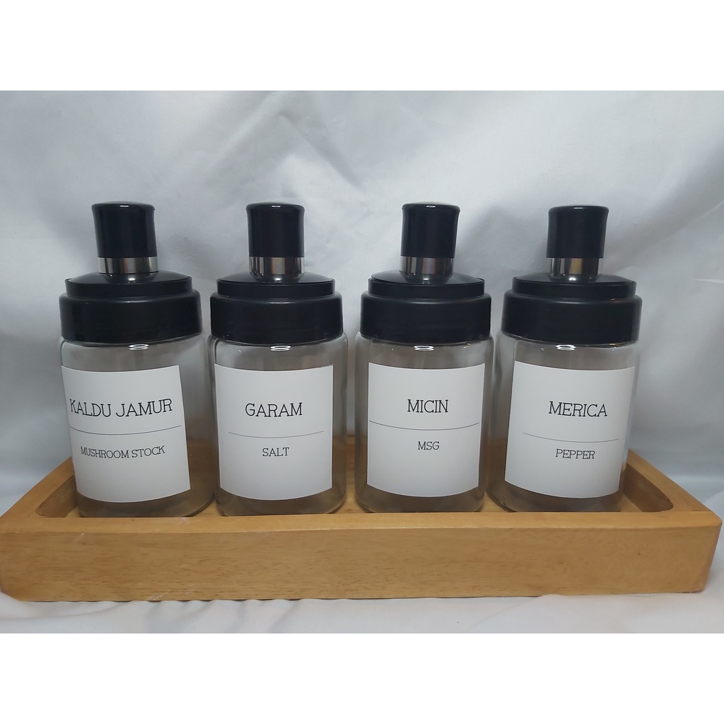 Jual BOTOL BUMBU DAPUR AESTHETIC FREE LABEL/SEASONING JAR/ BOTOL KACA ...