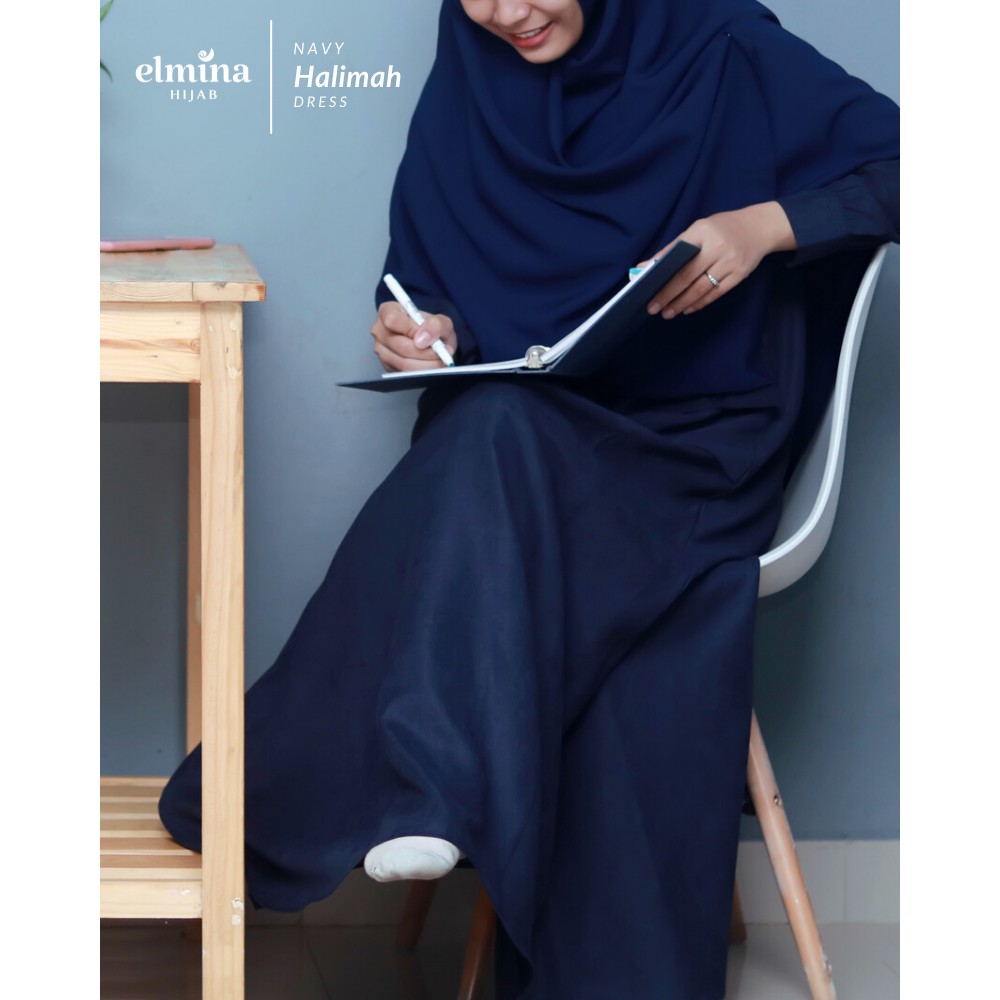Jual Halimah Dress By Elmina Hijab Gamis Corduroy Dress Syari Simple ...