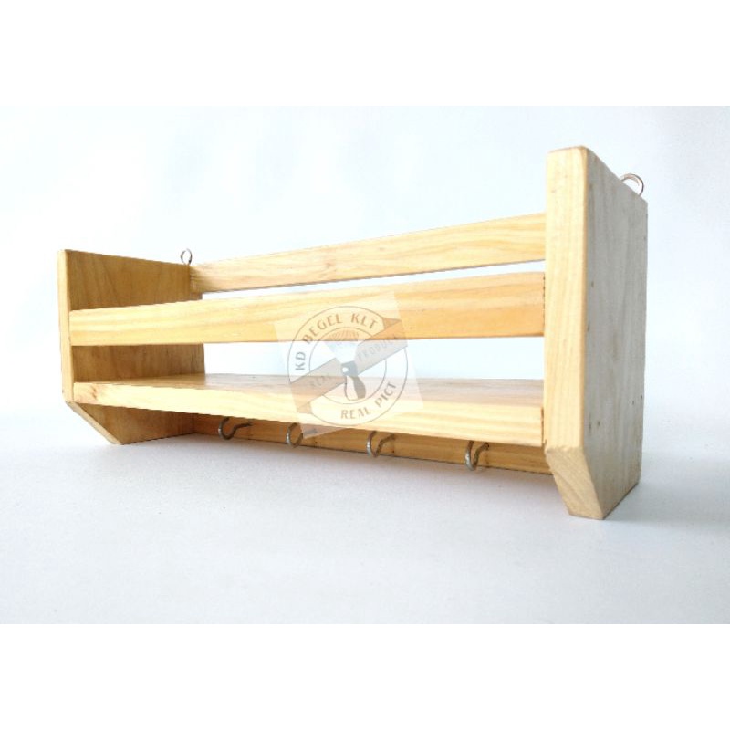 Jual rak bumbu kayu tempel dinding | rak serbaguna kapstock ambalan ...