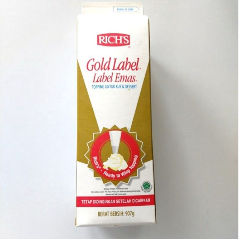 Jual Rich Rich's Gold Label Emas Whipping Cream Non Dairy 907 gram ...