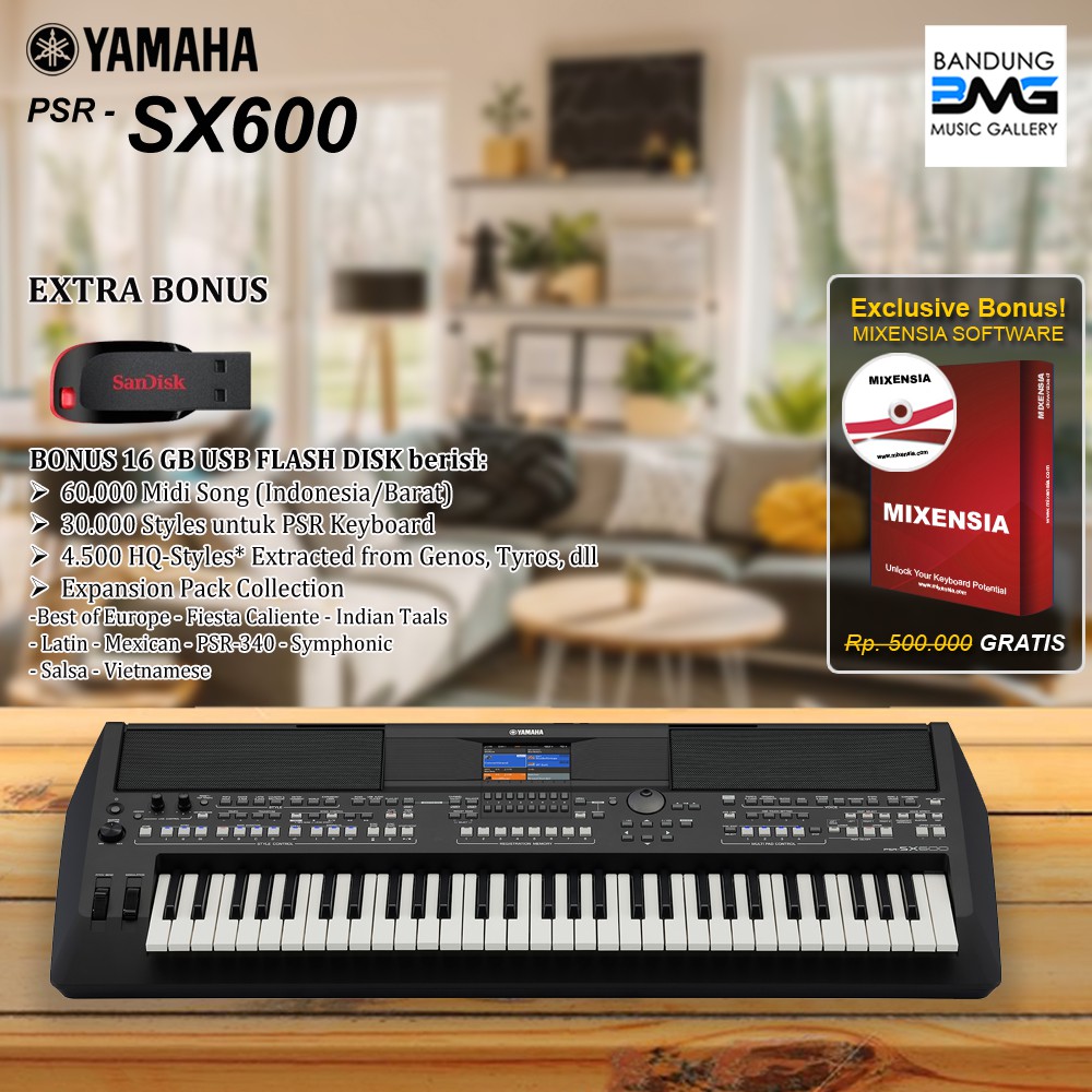 Jual Yamaha PSR SX600 Keyboard / PSRSX600 / PSR SX 600 (Penerus S670 ...