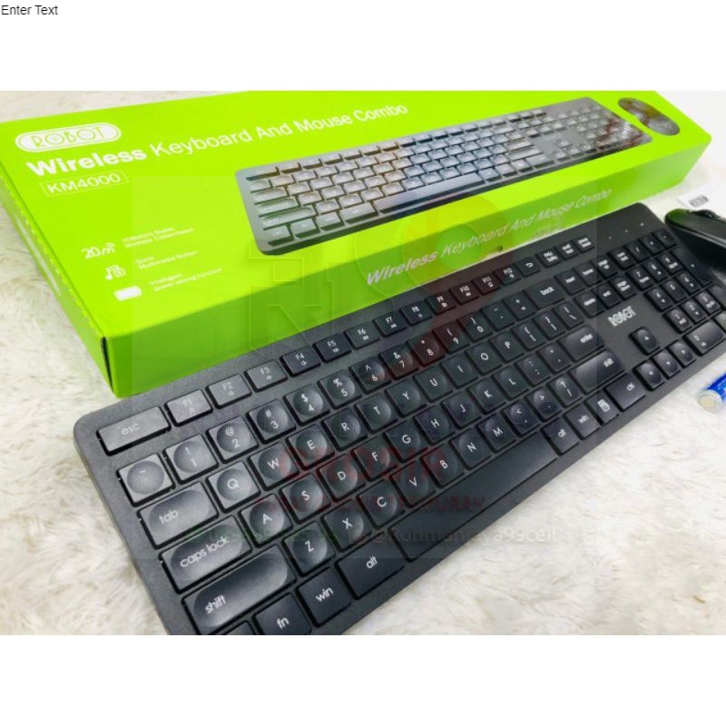 Jual ROBOT KEYBOARD & MOUSE WIRELESS KM4000 COMBO SILENT KEY WATER ...