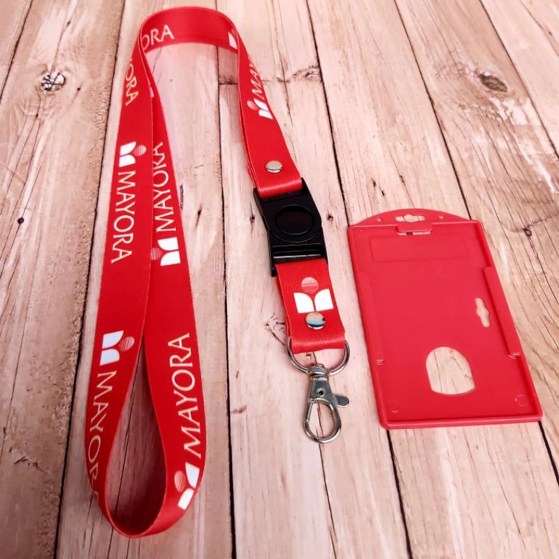 Jual LANYARD MAYORA MERAH / TALI ID CARD MAYORA / TALI LANYARD MAYORA ...