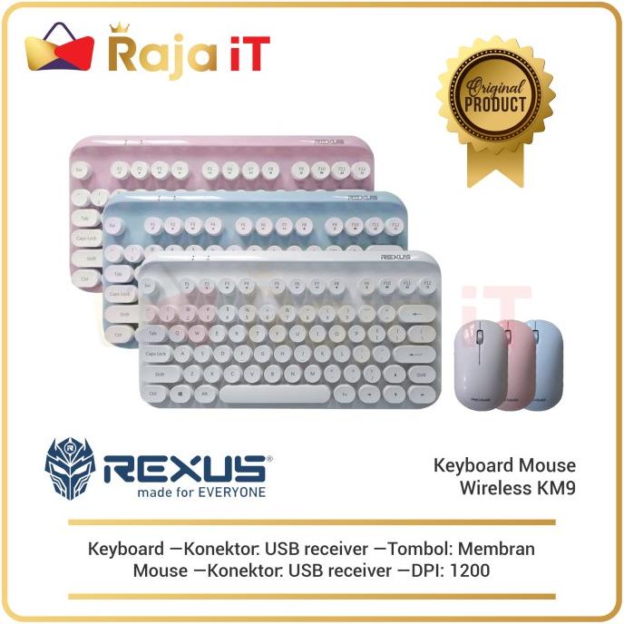 Jual REXUS Keyboard Mouse Wireless KM9 Combo Paket Bundle KM-9 | Shopee ...