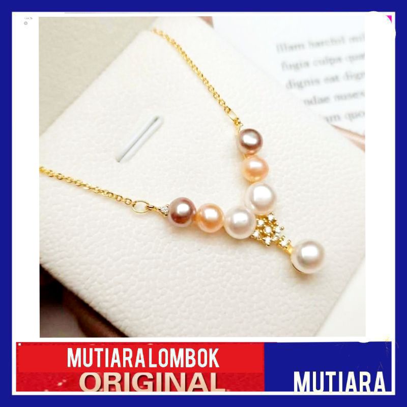Jual perhiasan kalung wanita mutiara lombok original model mewah air ...