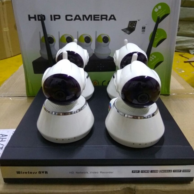 Jual PAKET DVR KIT NVR KIT 4 ip kamera WIRELESS WIFI IP CAM CCTV MIC ...