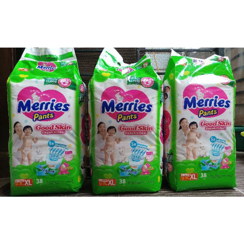Jual Merries ukuran XL isi 38pcs type celana | Shopee Indonesia