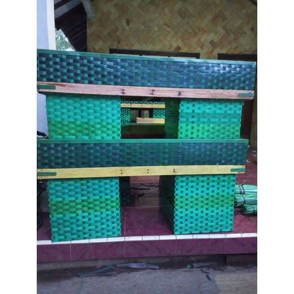 Jual Bronjong motor anyaman plastik tinggi warna hijau | Shopee Indonesia