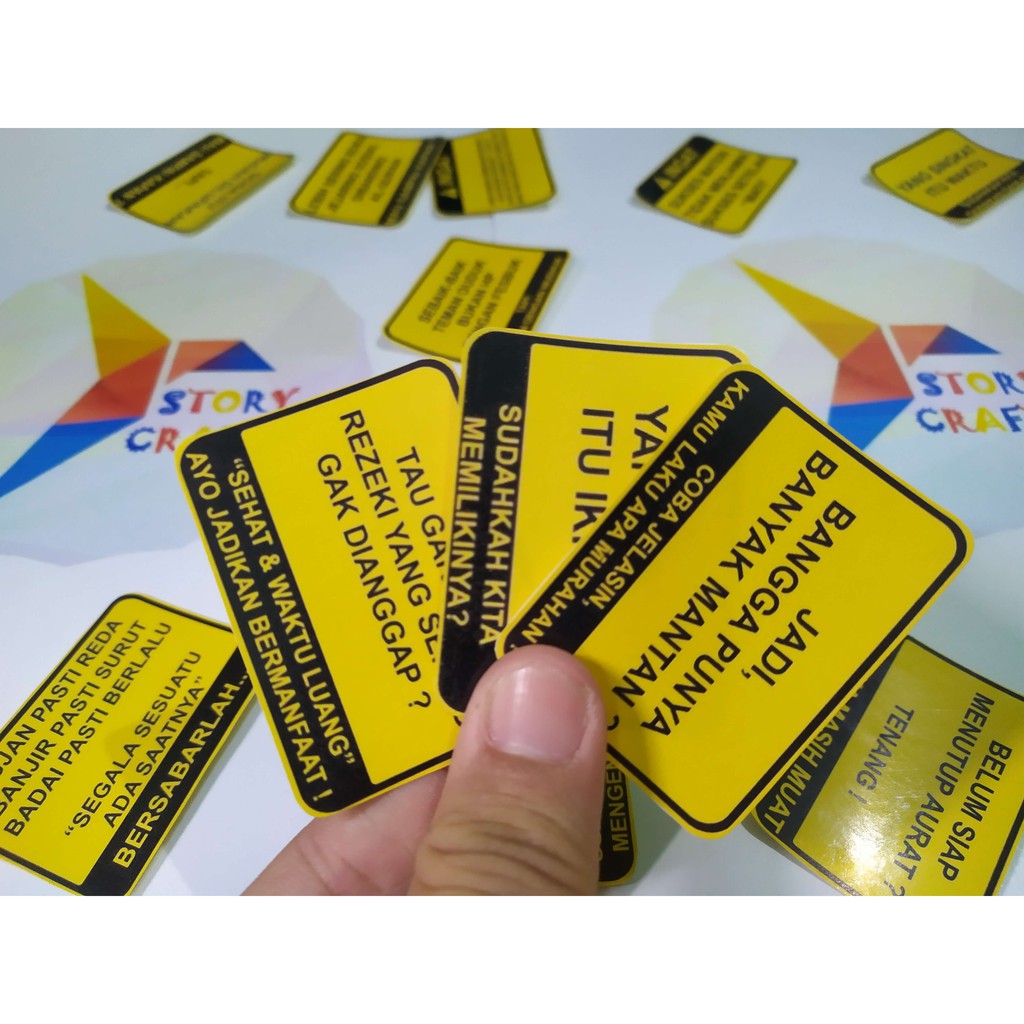 Jual Sticker Warning / Perhatian kata Lucu Kocak Bahan Glosy Chromo ...