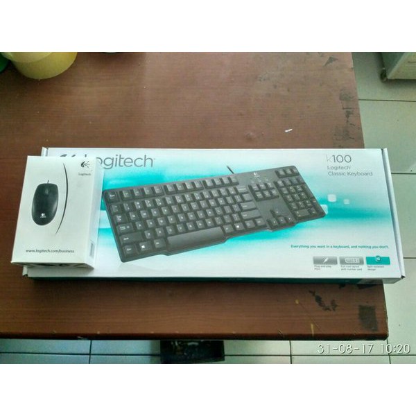 Jual Keyboard mouse logitech k100 dan b100 | Shopee Indonesia